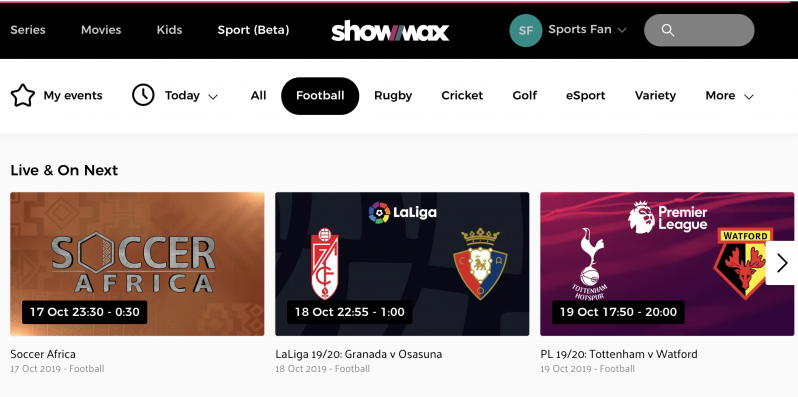 Sport live streaming on Showmax Kenya - all the details
